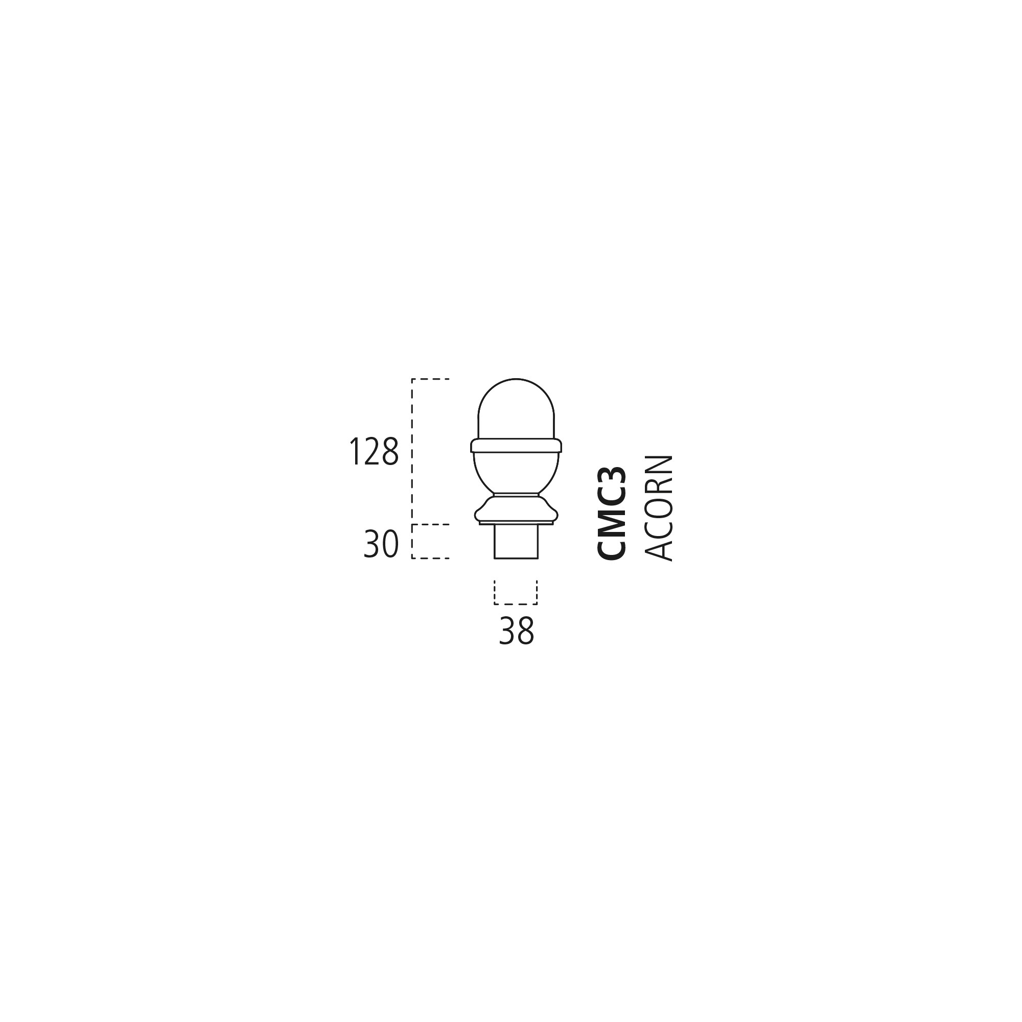 Pine Acorn Newel Cap - 84x154mm [CMC3P]