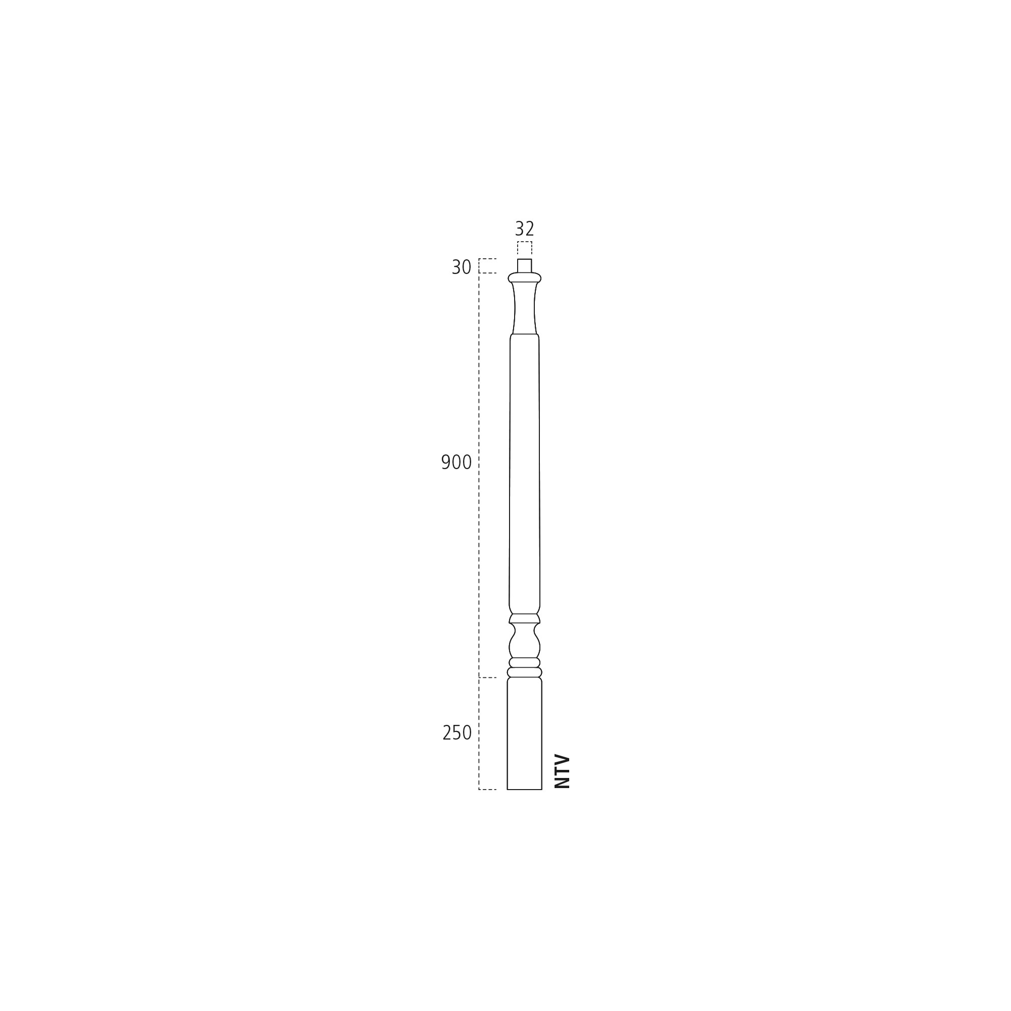 1130MM BENCHMARK PINE VOLUTE NEWEL TURNING