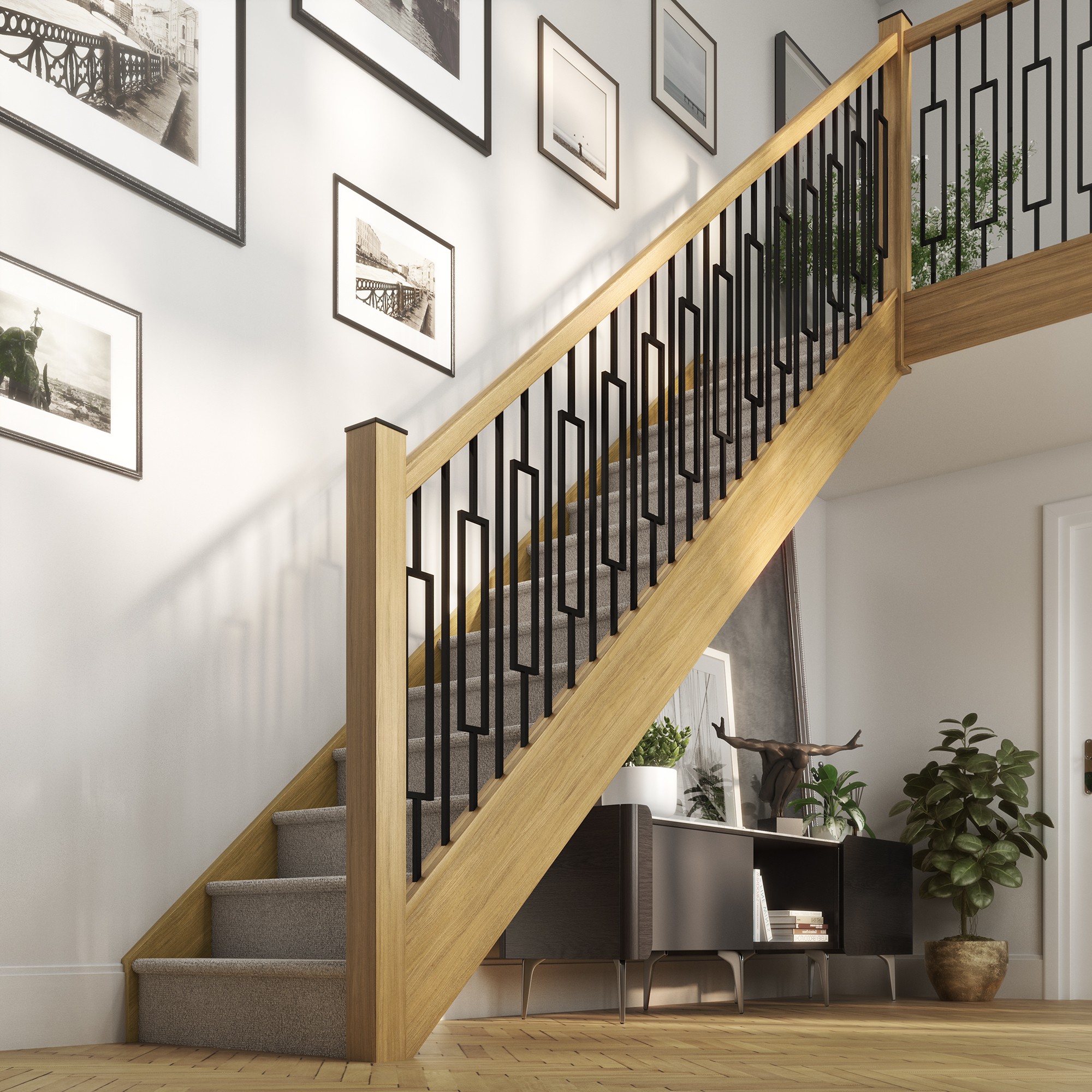 Pembroke Matt Black Metal Baluster Spindle 12.5mm x 1120mm