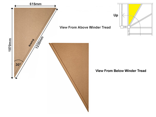Winder Tread 3 Left Hand - Pear Stairs