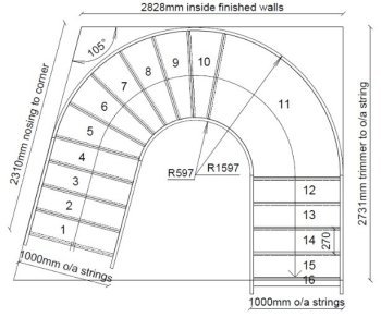Curved Stair Design Layout